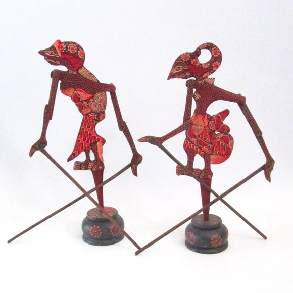 Handmade | Accents | 2 Indonesian Shadow Puppets With Bases Hand ...